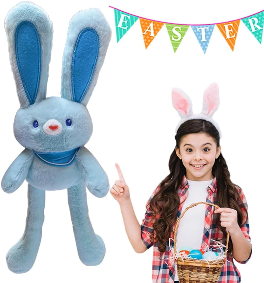 Pull Up Rabbit Plush Toys 2025 New Interactive Stretchy Design Easter ...