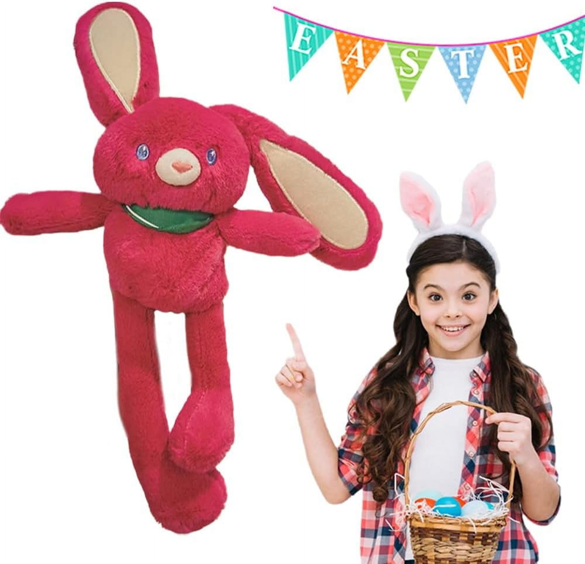 Pull Up Rabbit Plush Toys 2025 New Interactive Stretchy Design Easter ...