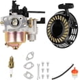 Pull Recoil Starter Carburetor Carb Compatible With Predator 212 CC 196 ...