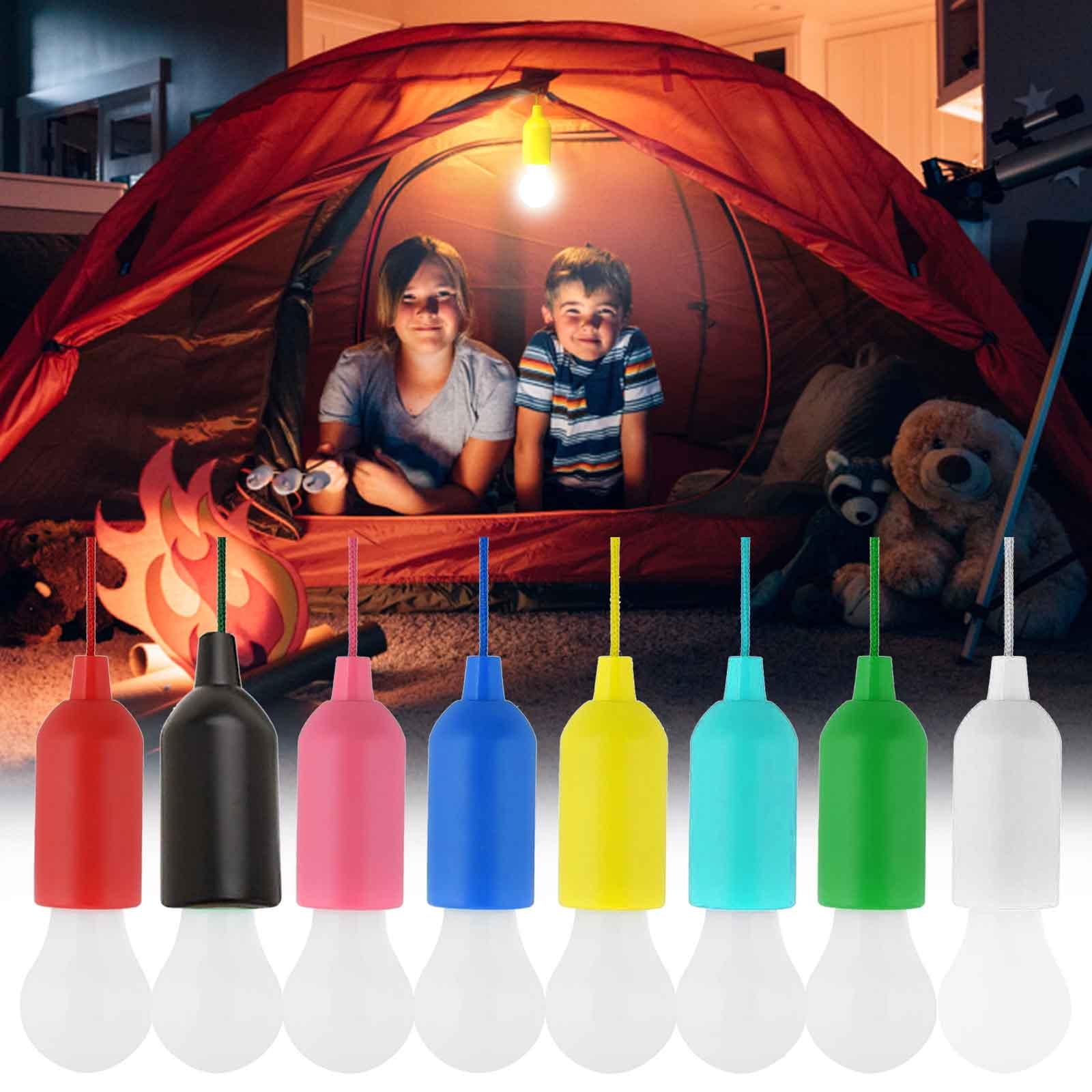 Pull Rope Light Bulb,LED Hanging Light, Color Battery Powered Light ...