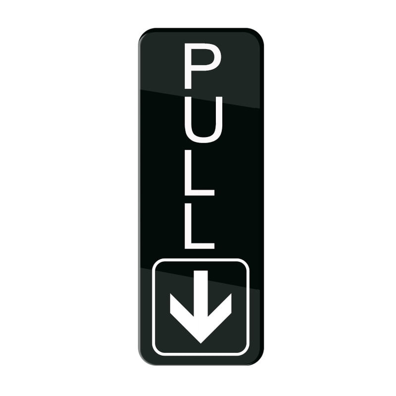 Pull Sign Stickers, 10X3 Inch Acrylic Plaque With Strong Adhesives For ...