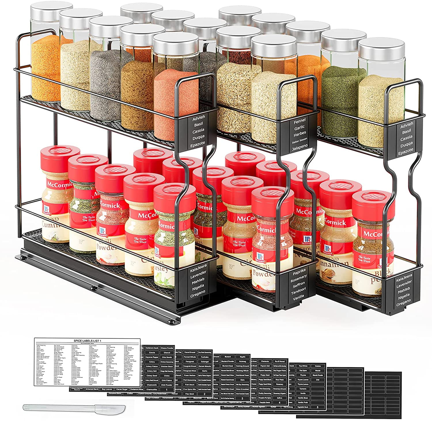 Pull Out Spice Rack Organizer for Cabinet, Heavy Duty Slide Out ...