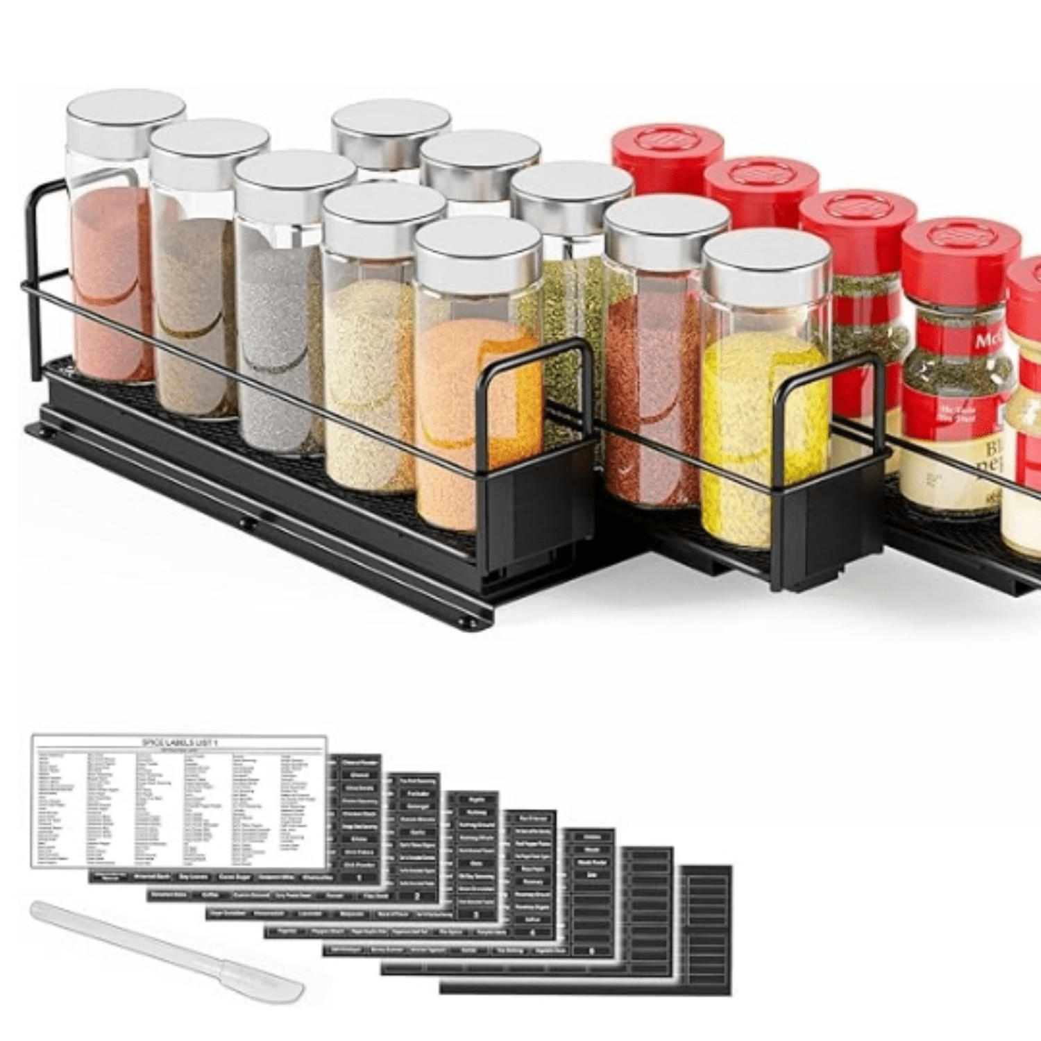 Pull Out Spice Rack Organizer for Cabinet, Heavy Duty Slide Out ...