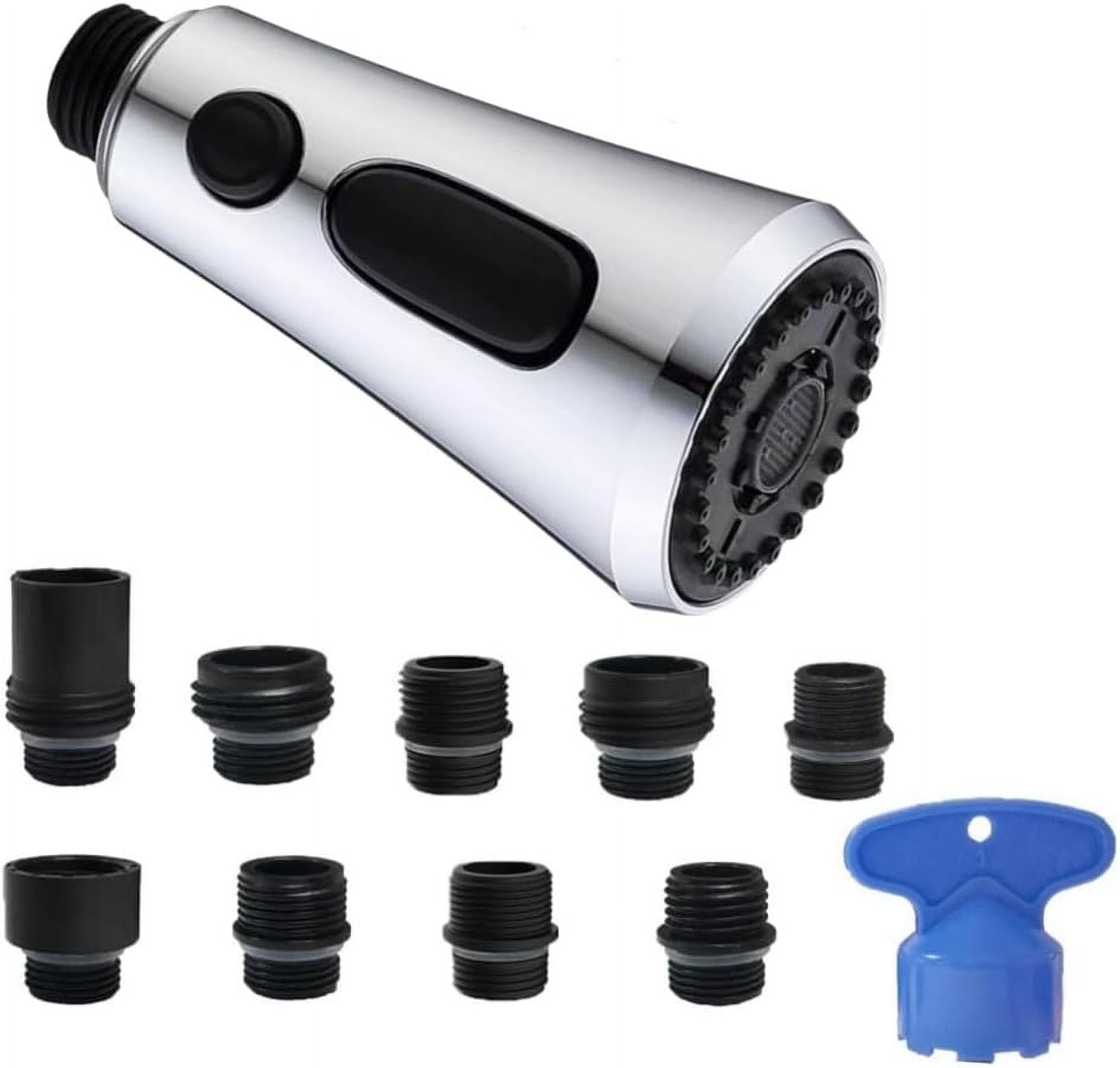 Pull Down Spray Head for Kitchen Faucet, 3 Modes with 9 Adapters ...