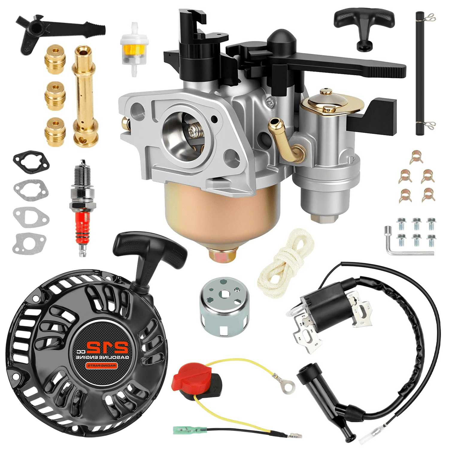 Pull Start and Carburetor Kit Compatible with Predator 212cc Non hemi ...