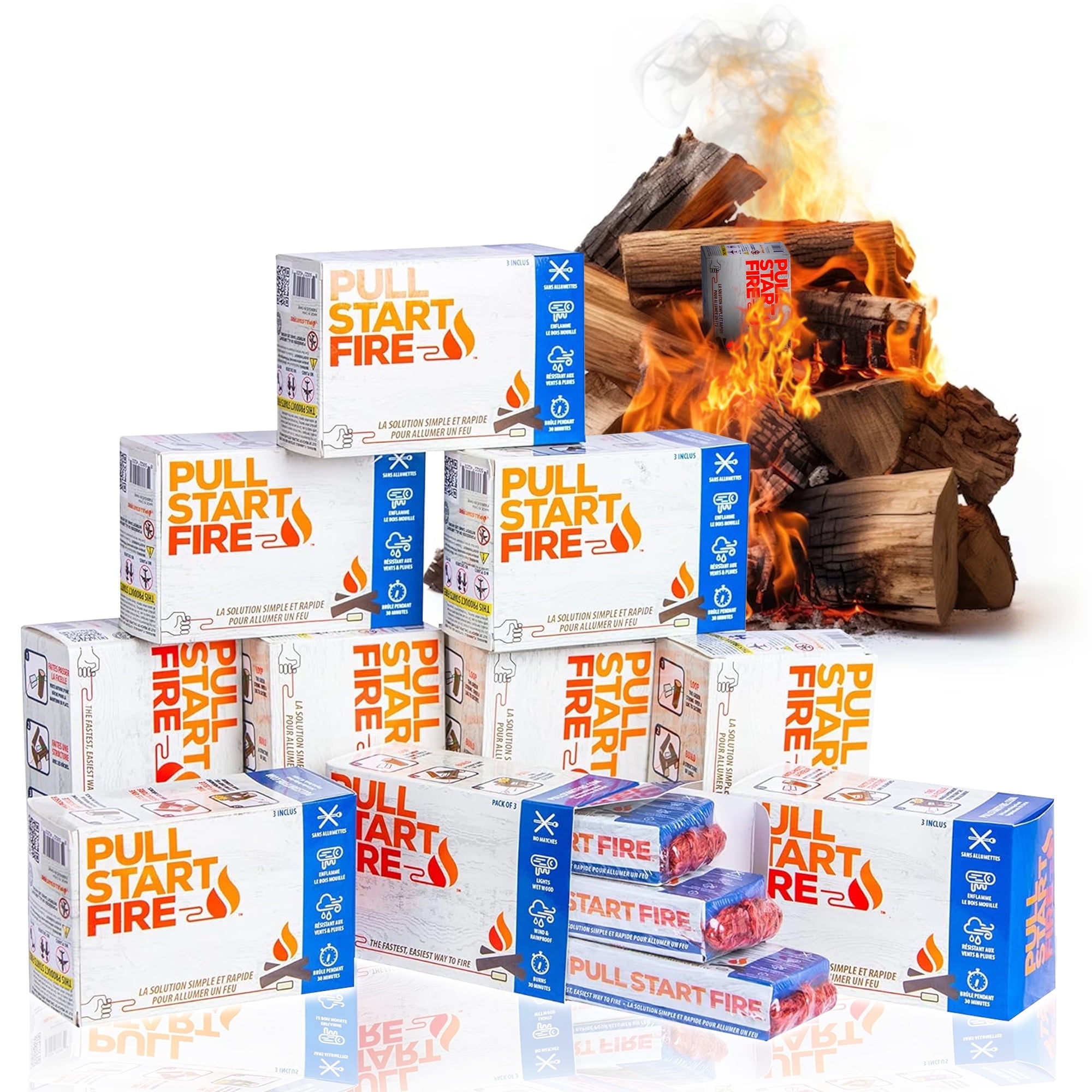Pull Start Fire Pull String Fire Starters No Kindling Needed, 30-Pack ...