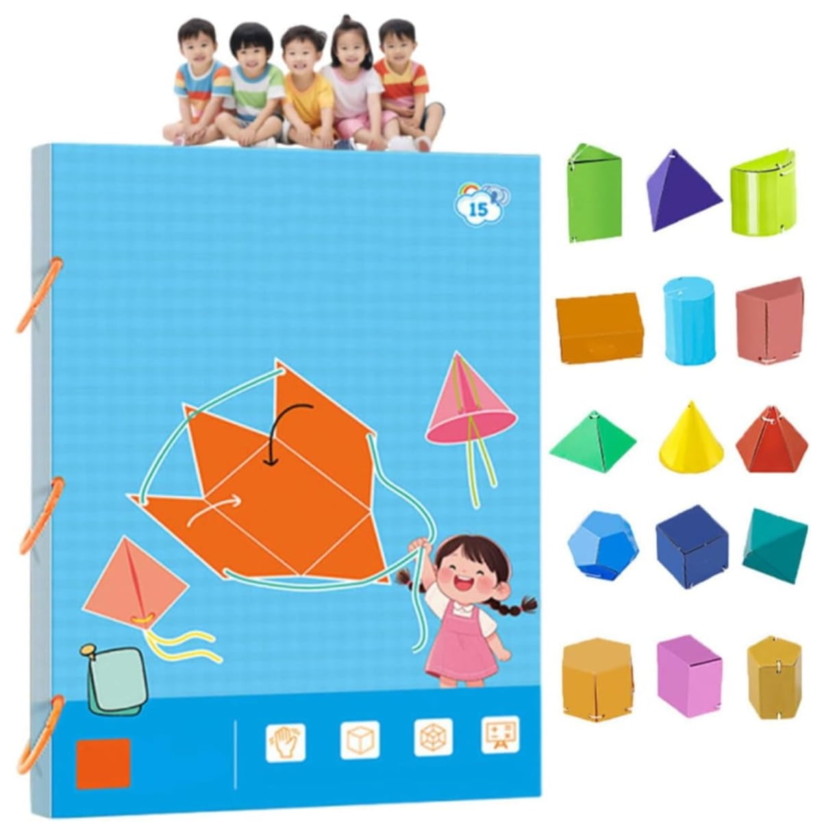 Pull String 3D Geometry Learning Book - DIY Solid Geometry Thinking Training Book, Geometry for ...