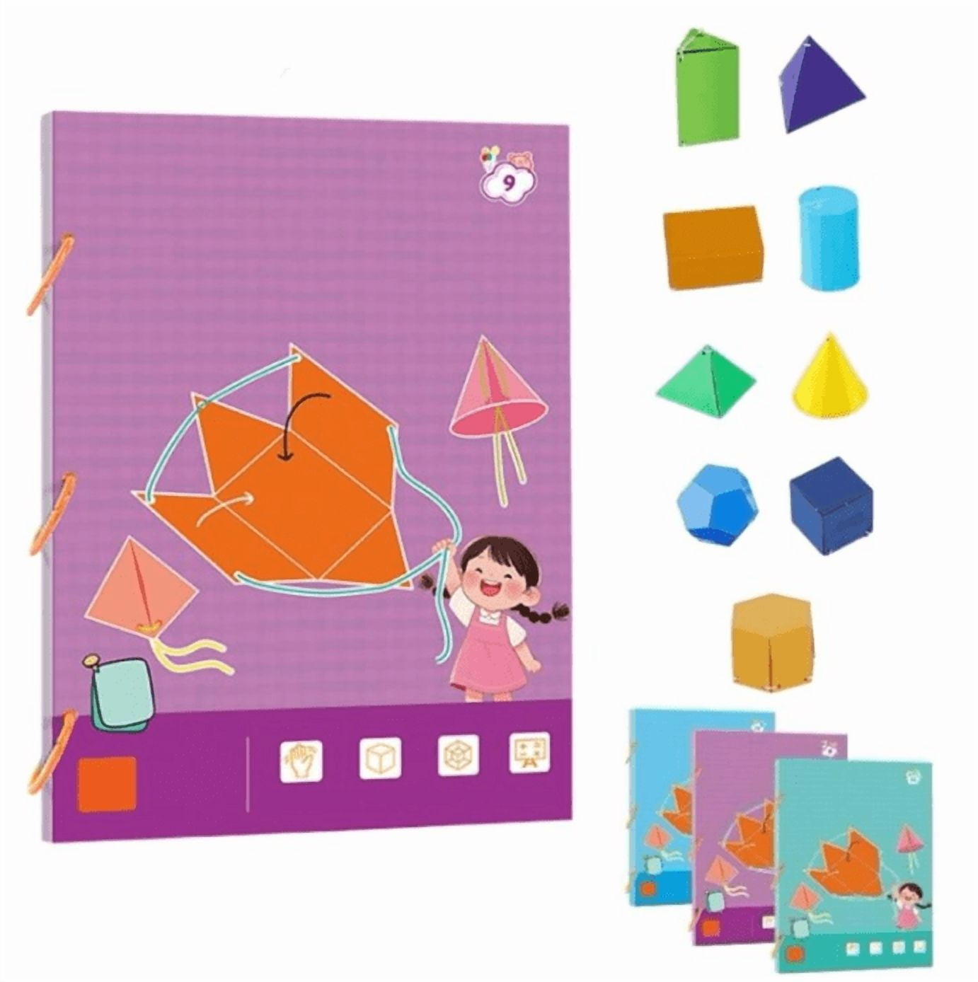 2026 Pull String Geometry Book, Pull String Geometry Book, DIY Solid Geometry Thinking Training ...