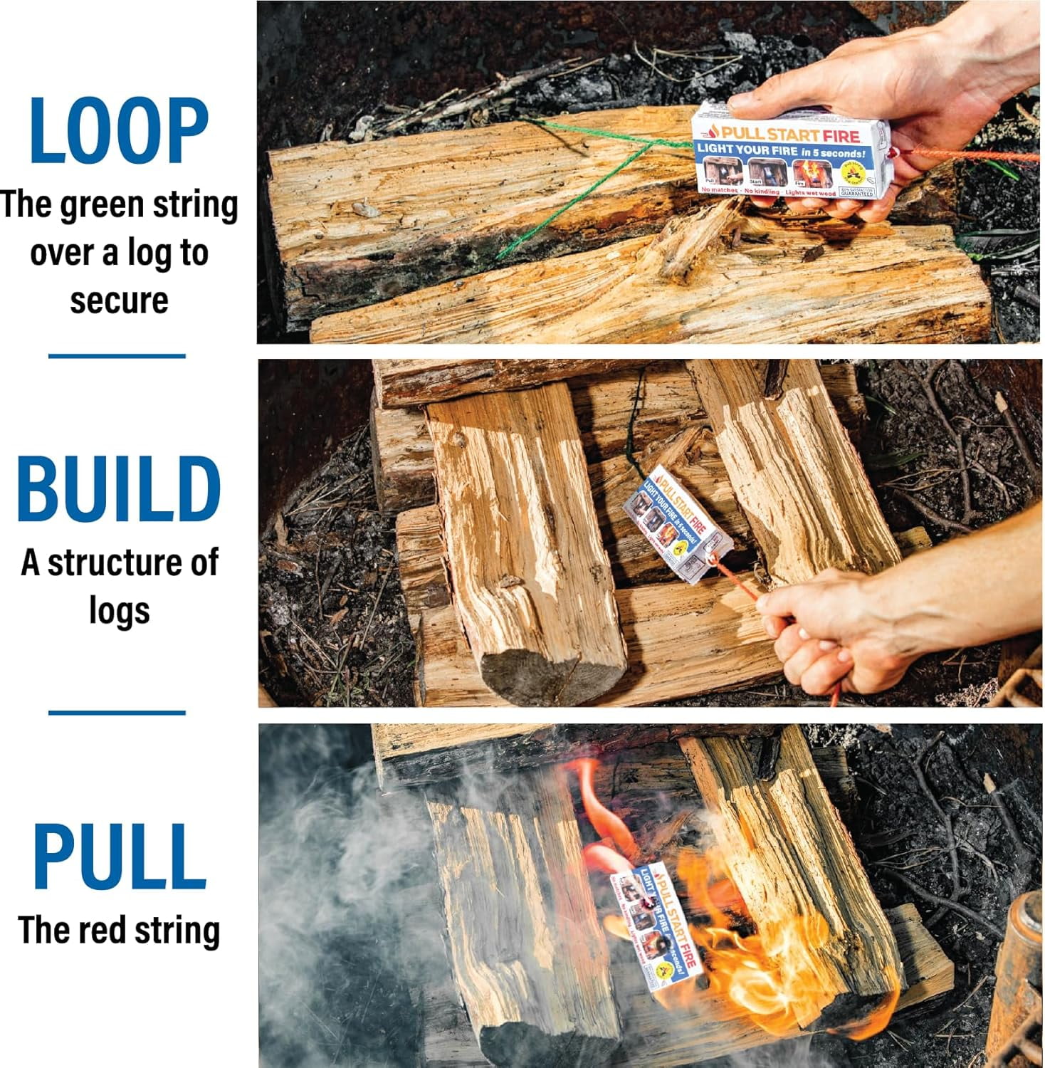 Pull String Firestarter | No Matches Required, Fire Starts in Seconds ...