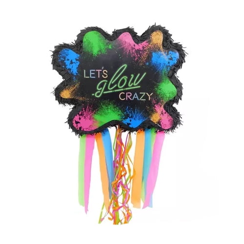Pull String Glow Party Black Light Reactive Pinata, 18in x 21.75in ...