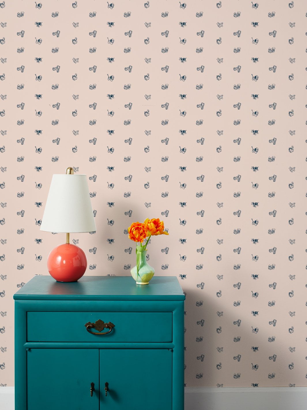 Pull Toys Removable Vinyl Wallpaper By Fisher-Price - Peach - Walmart.com