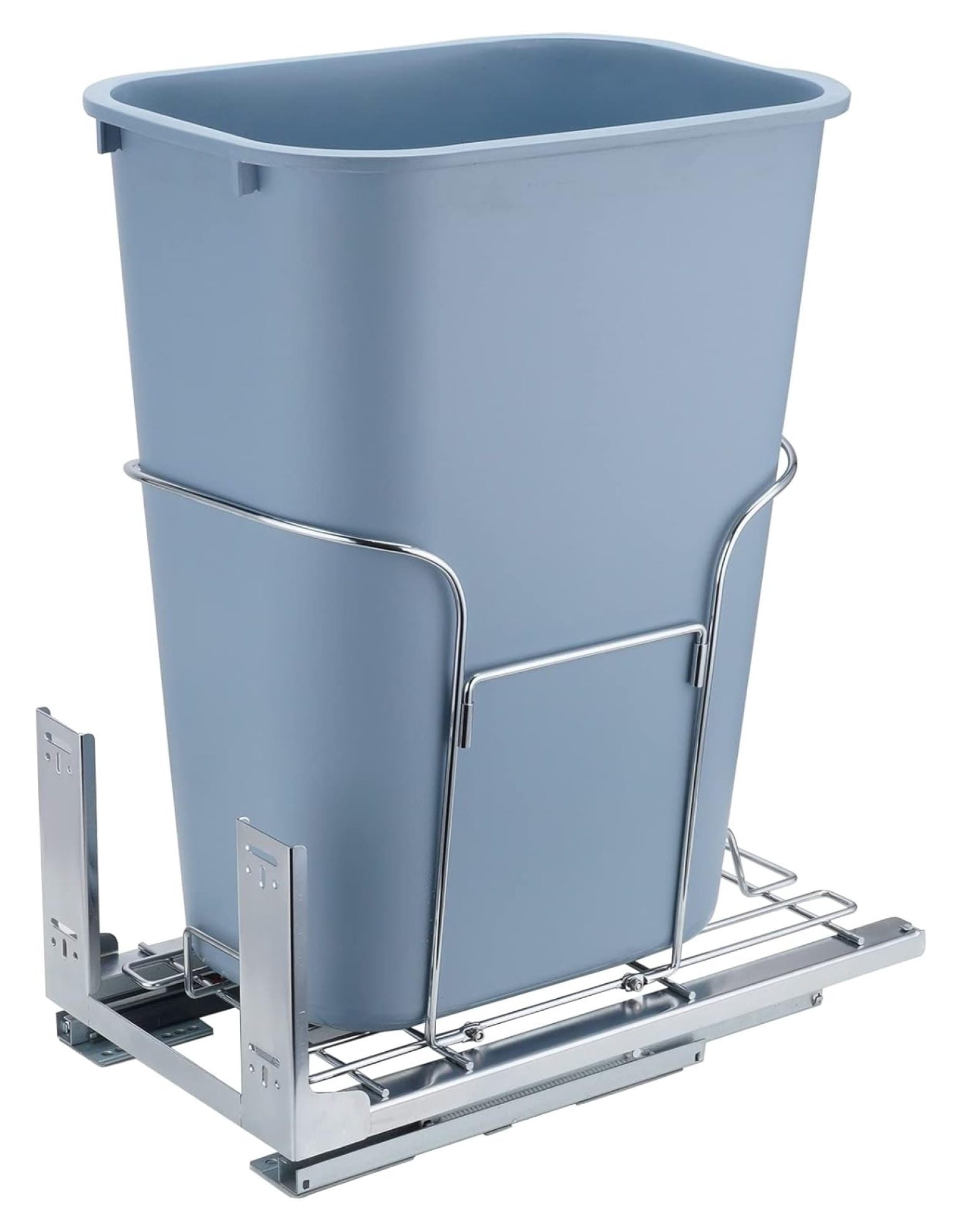 Pull Out Trash Can, 37 Quart Recycling Bin with Silent Slide, 110 lbs ...