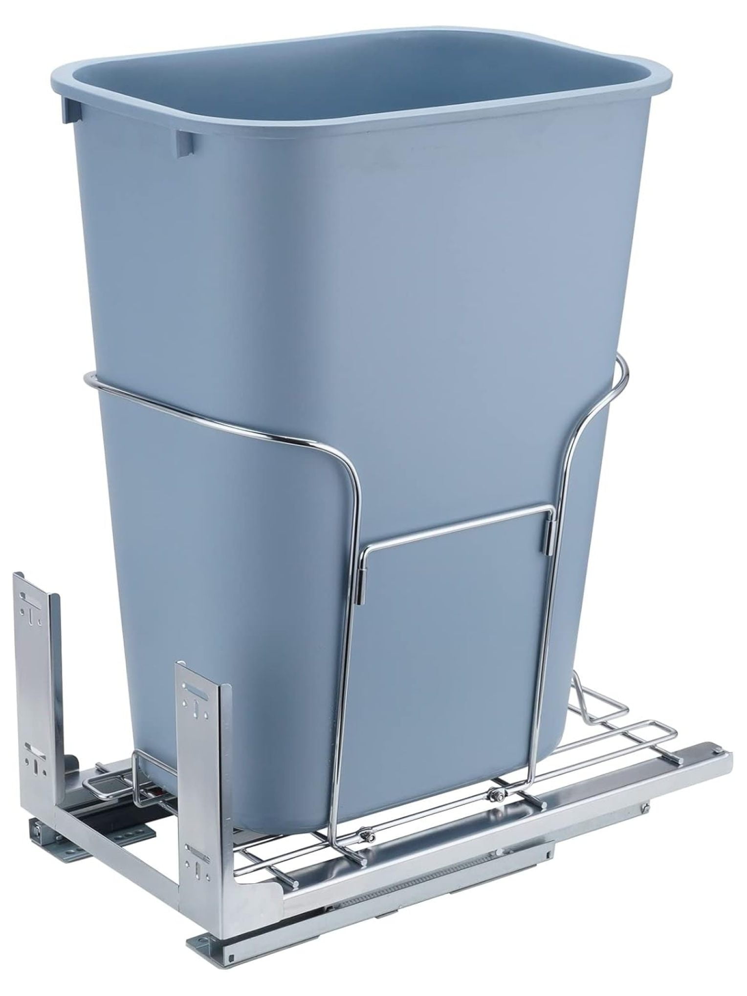 Pull Out Trash Can, 37 Quart Recycling Bin with Silent Slide, 110 lbs ...