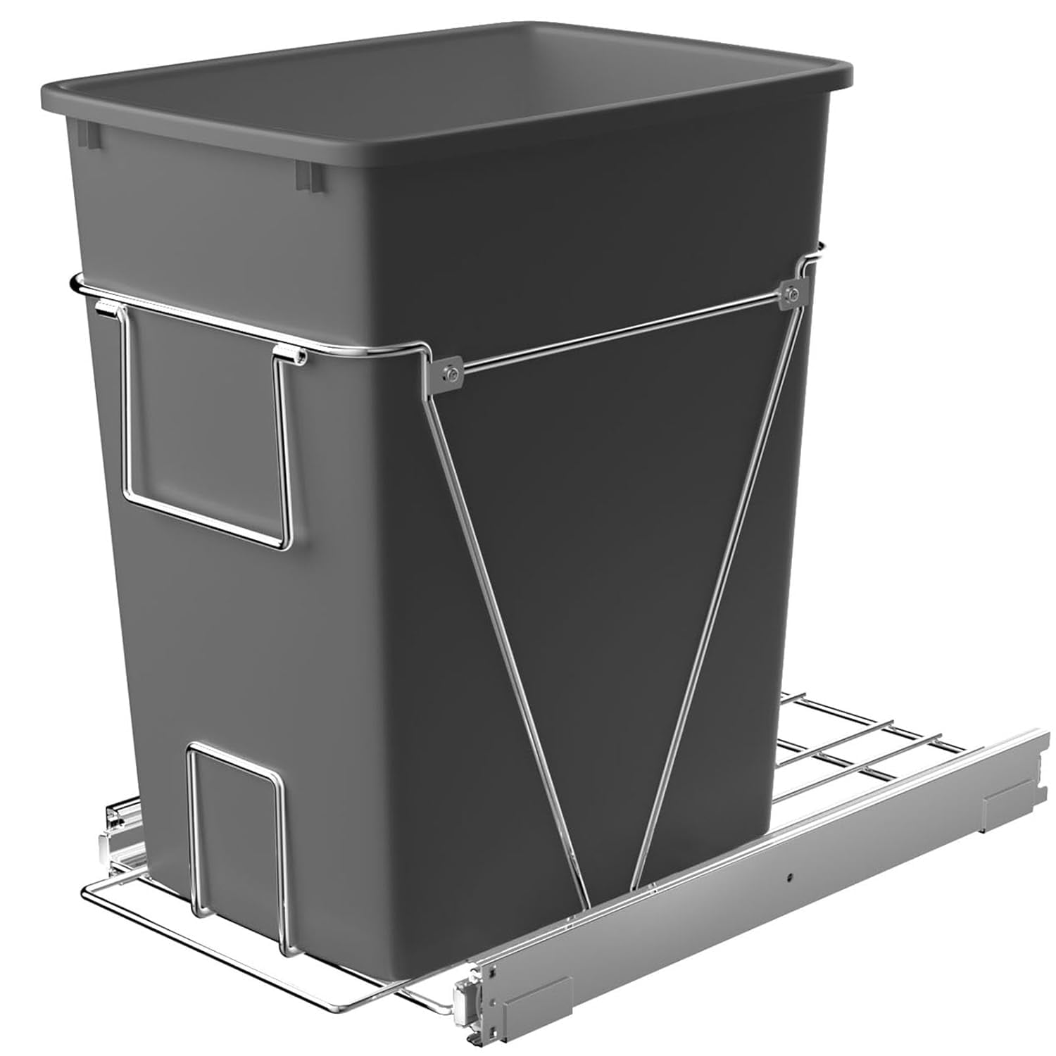 Pull Out Trash Can Under Cabinet, Adjustable Garbage Slide-Out Shelf ...