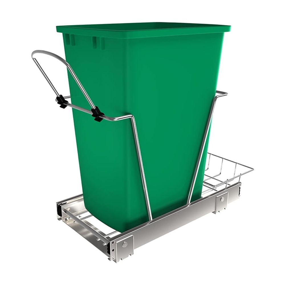 Pull Out Trash Can for Under Kitchen Cabinets 35 Qt 12 Gallon Garbage ...