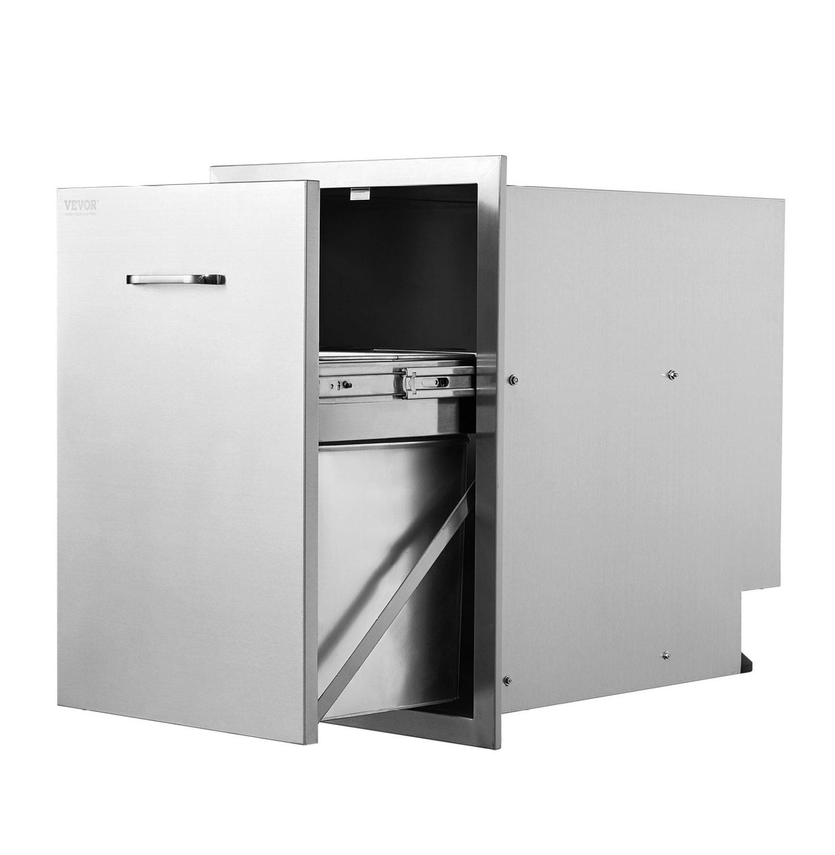 Pull Out Trash Drawer 17.7x22.8 Inch Raised Style Trash Bin with Pull ...