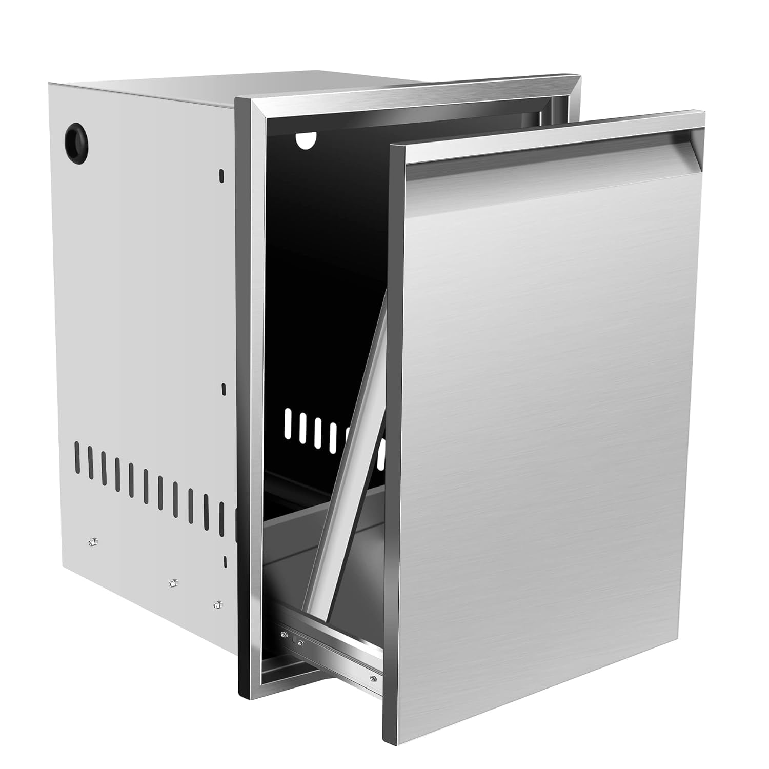 Pull Out Trash Drawer, 17''W x 23''H x 16''D Stainless Steel Built-in ...