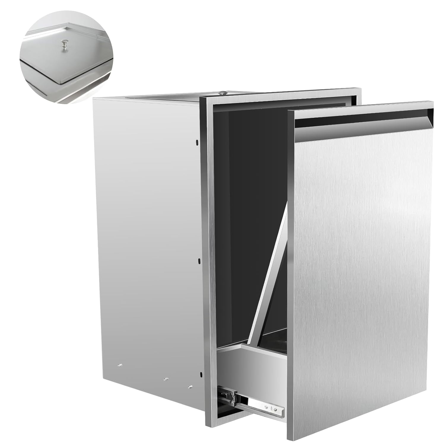 Pull Out Trash Drawer 19" W x 27" H x 16" D Outdoor Kitchen Trash ...