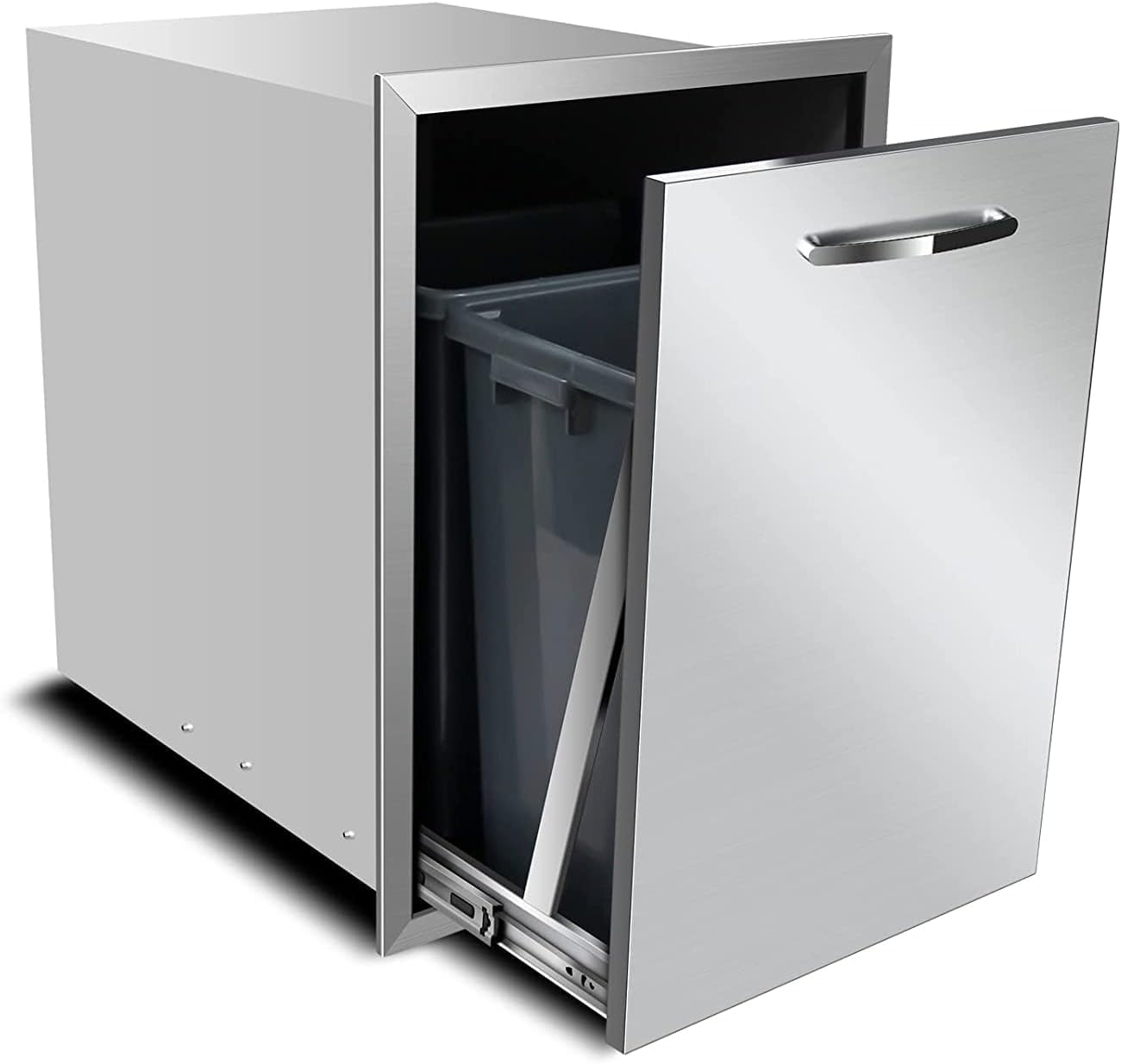 Pull Out Trash Drawer 20" W x 27" H x 24" D Stainless Steel Sliding ...
