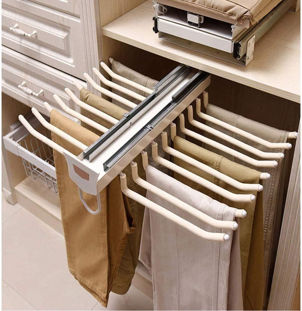 Pull Out Trousers Rack 22 Arms Steel Pull Out Pants Rack Pants Hanger ...