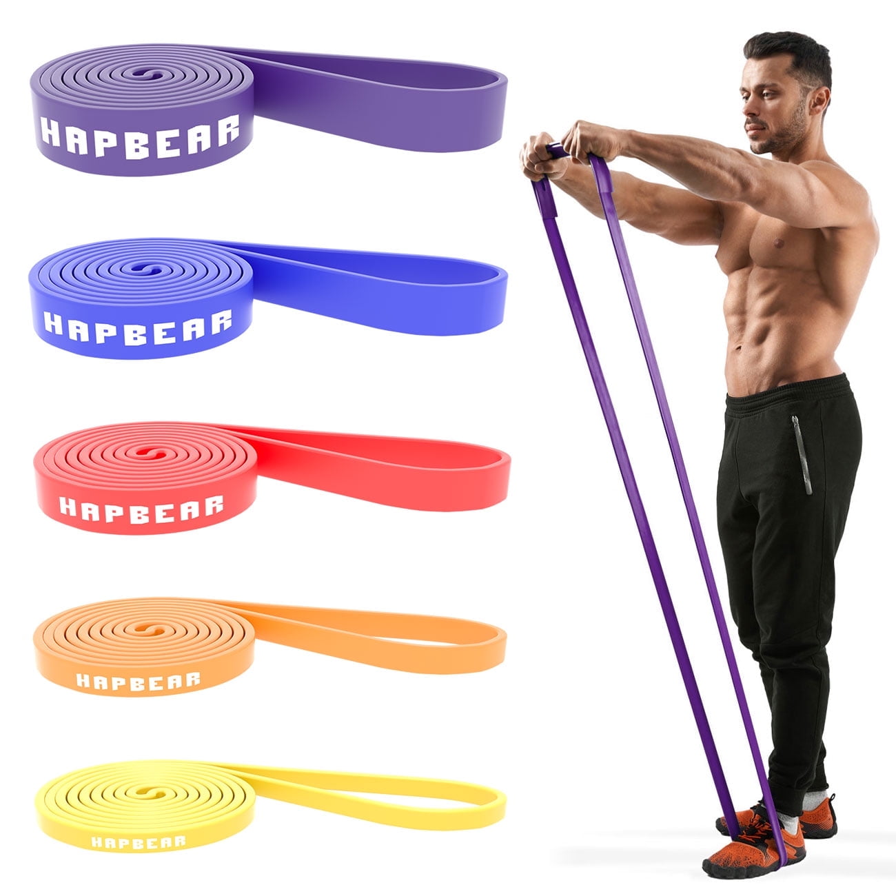 Pull Up Assistance Bands - Resistance Bands Set of 5 - Exercise Bands ...