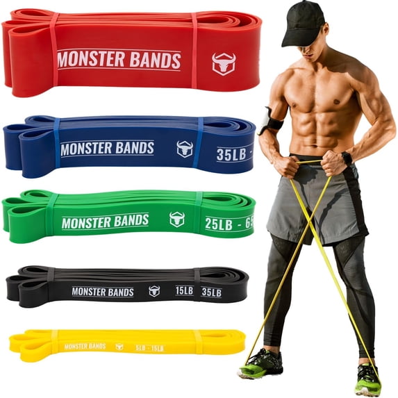 Pull Up Bands, Resistance Bands (Set of 5) - Pull Up Assistance Bands ...