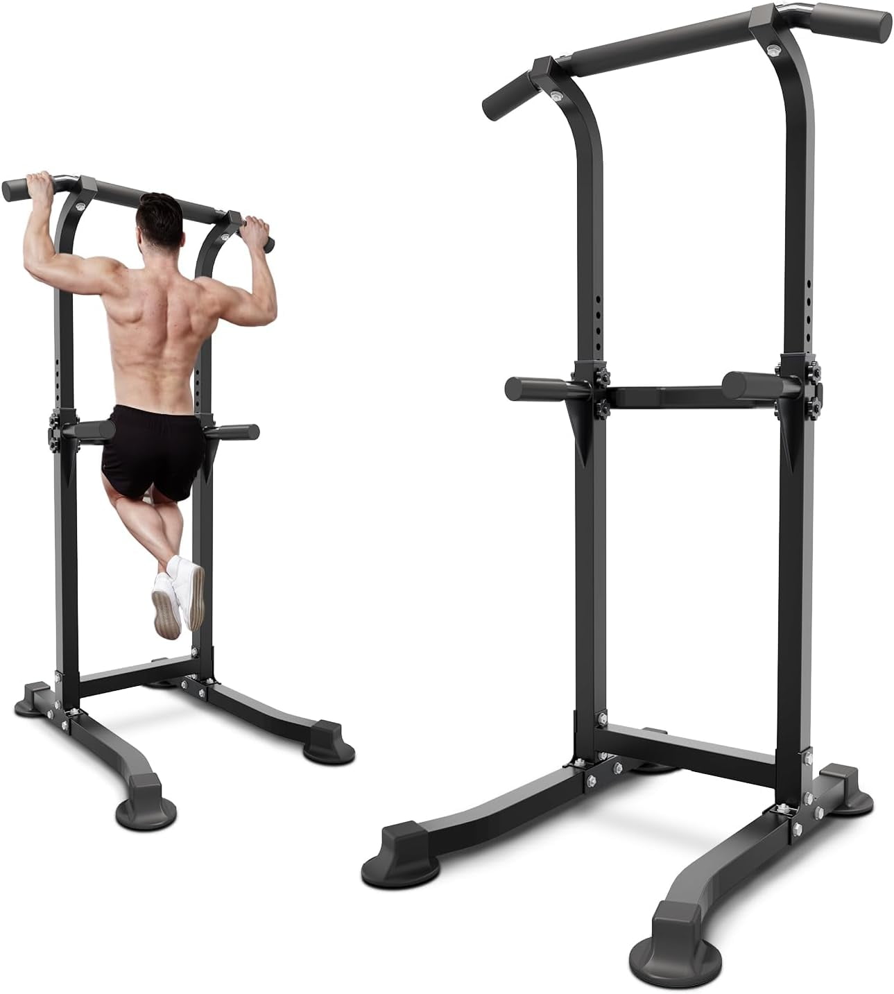 Pull Up Bar Dip Bar Power Tower Workout Dip Station Height Adjustable ...