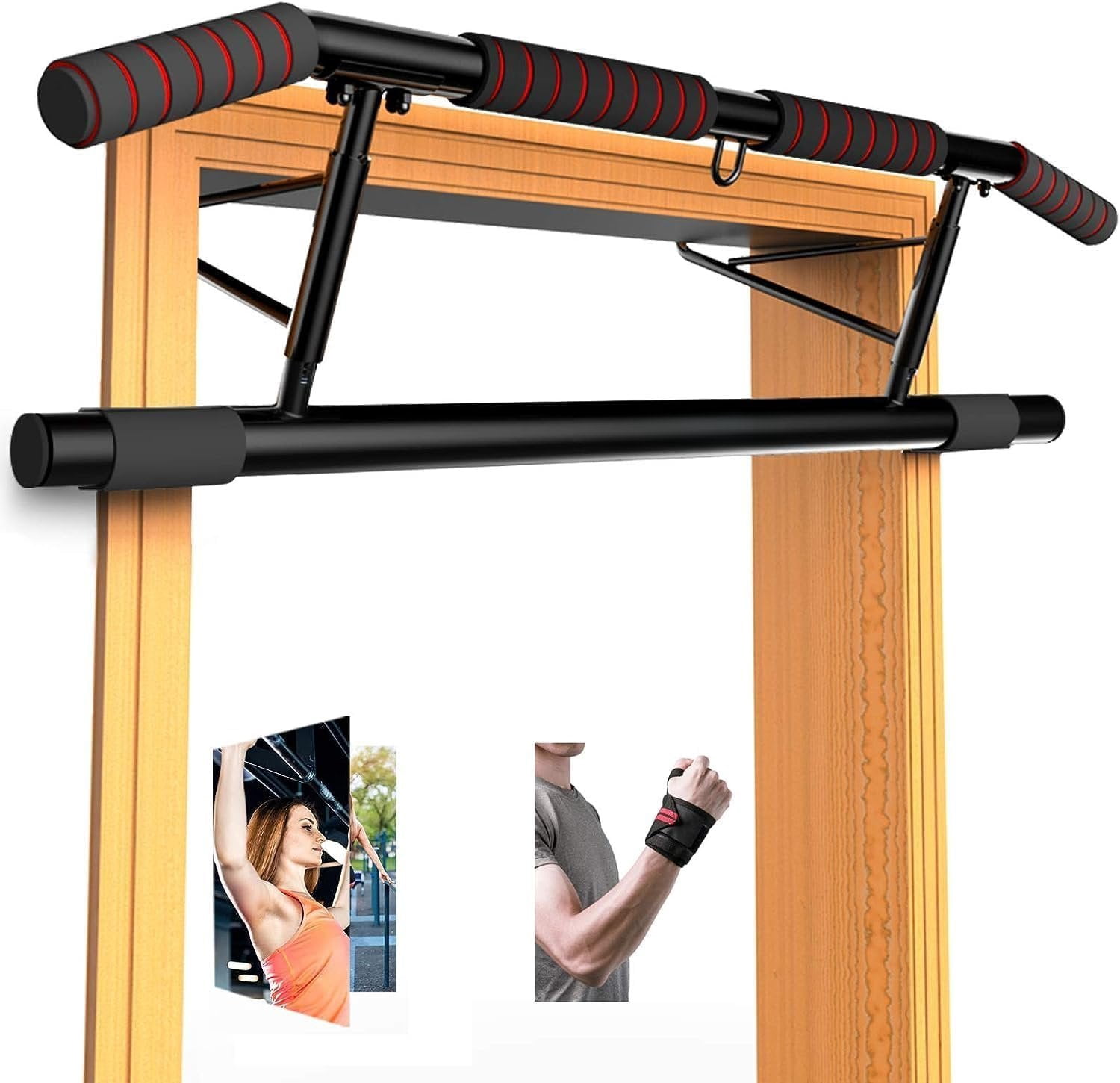 Pull Up Bar Doorway with Grip - Fitness Chin-Up Frame for Gym Exercise ...