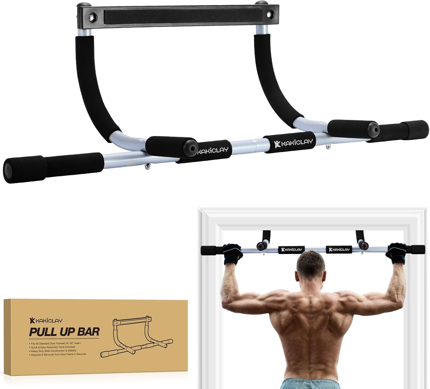 Pull Up Bar for Doorway,2024 Upgrade Multi-Grip Hanging Bar for Home ...