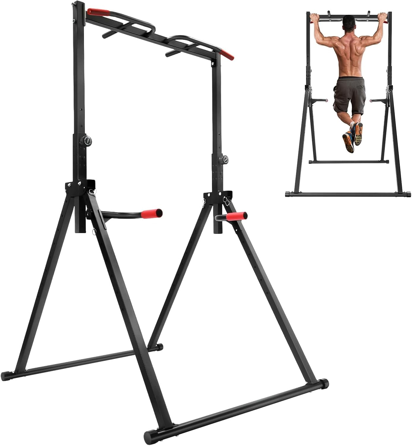 Pull Up Station Triangular Power Tower Pull Up Bar Adjustable Height ...