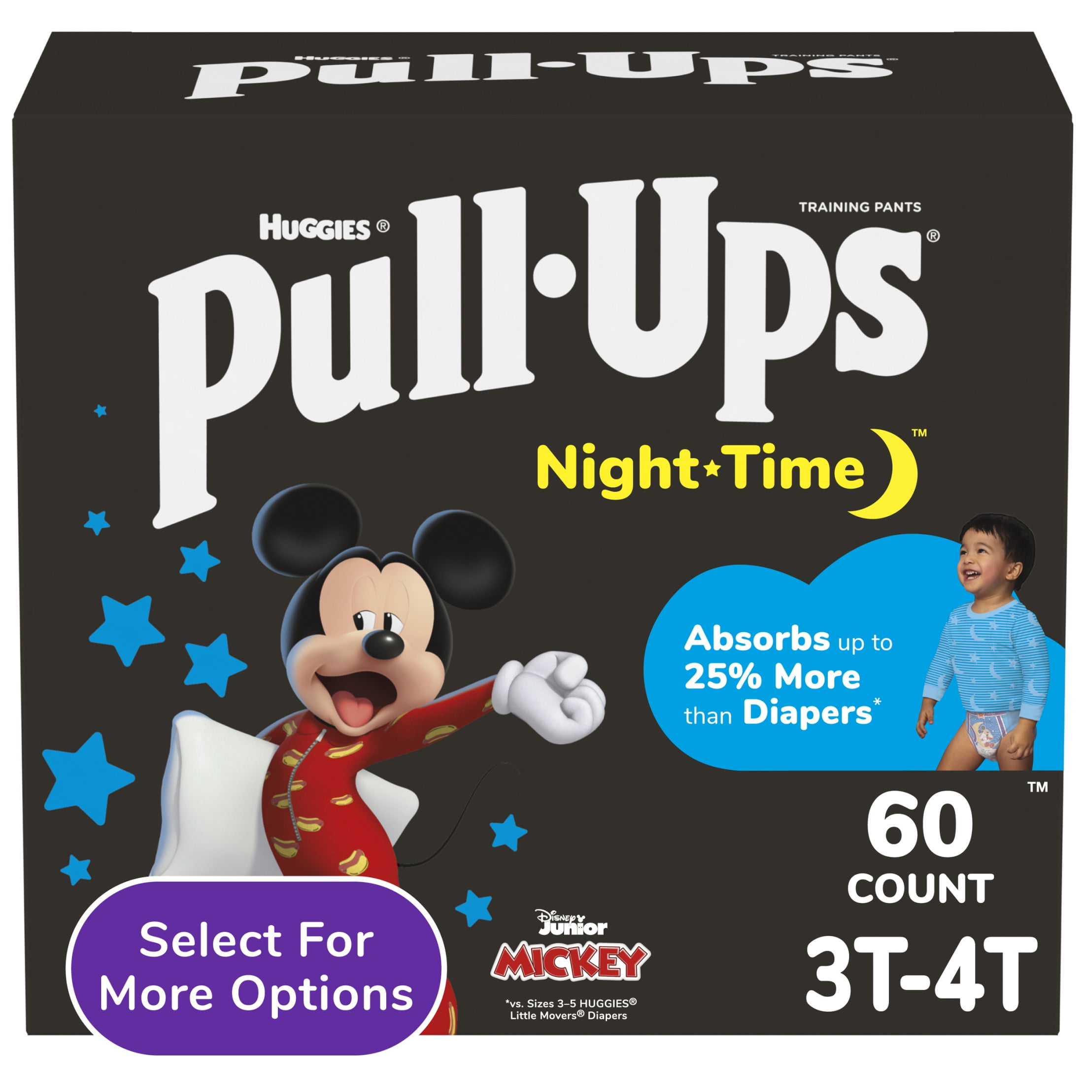 Pull-Ups Boys' Night-Time Training Pants, 3T-4T (32-40 lbs), 60 Ct ...