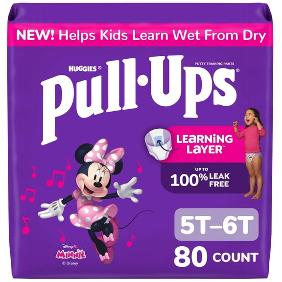 Pull-Ups Girls' Big Kid Toddler Potty Training Pants, 5T-6T (50+ lbs ...