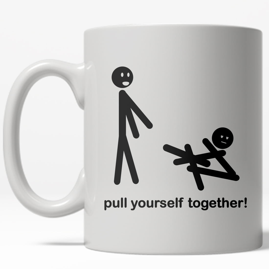Pull Yourself Together Mug Funny Stick Figure Coffee Cup - 11oz ...