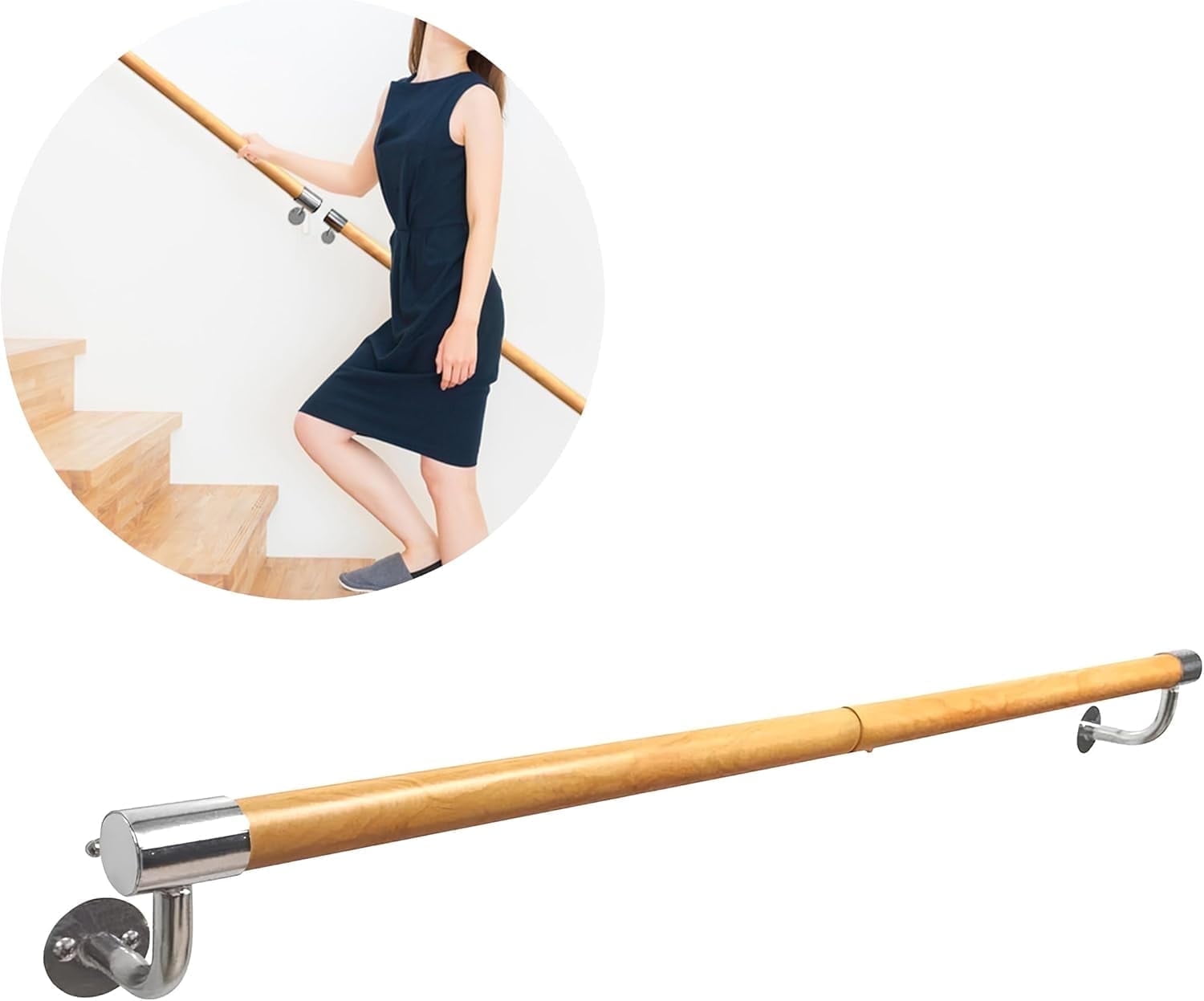 Pull and Stair 47" Handrail for Indoor - Durable Metal Steel, Powder ...