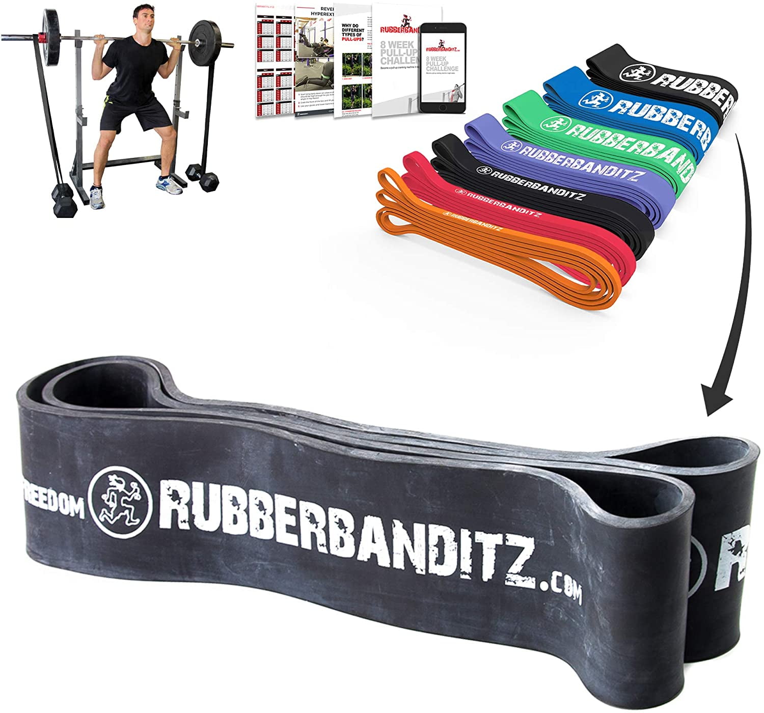 Pull up Assist Resistance Bands by Rubberbanditz | Heavy Duty Loop ...