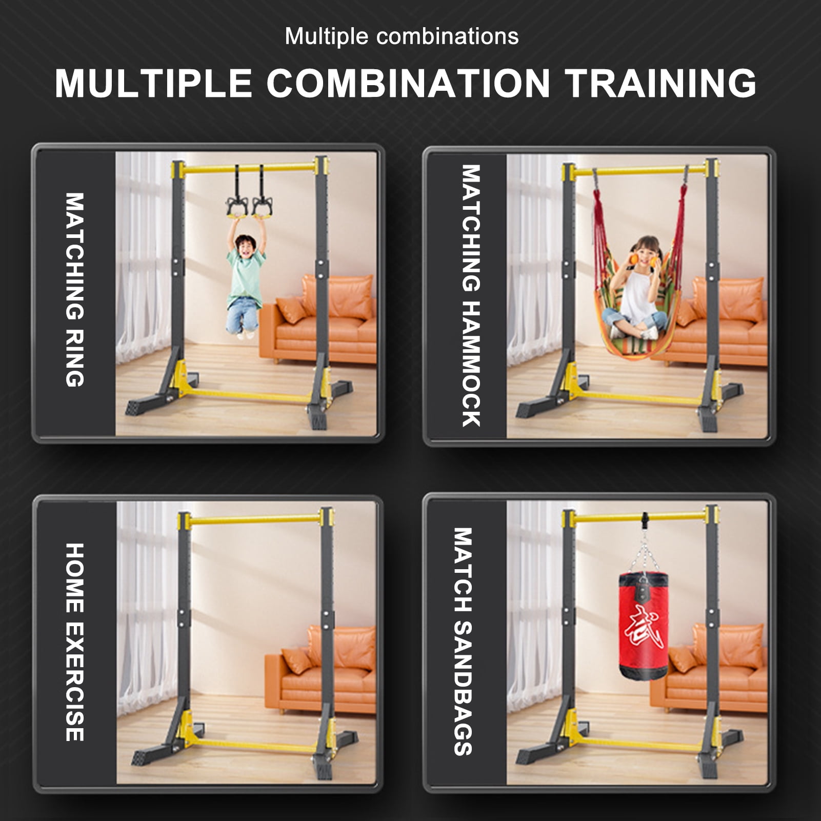 Pull-up Bar Station, Portable Free Standing Pull Up Bar 400LBS with 11 ...