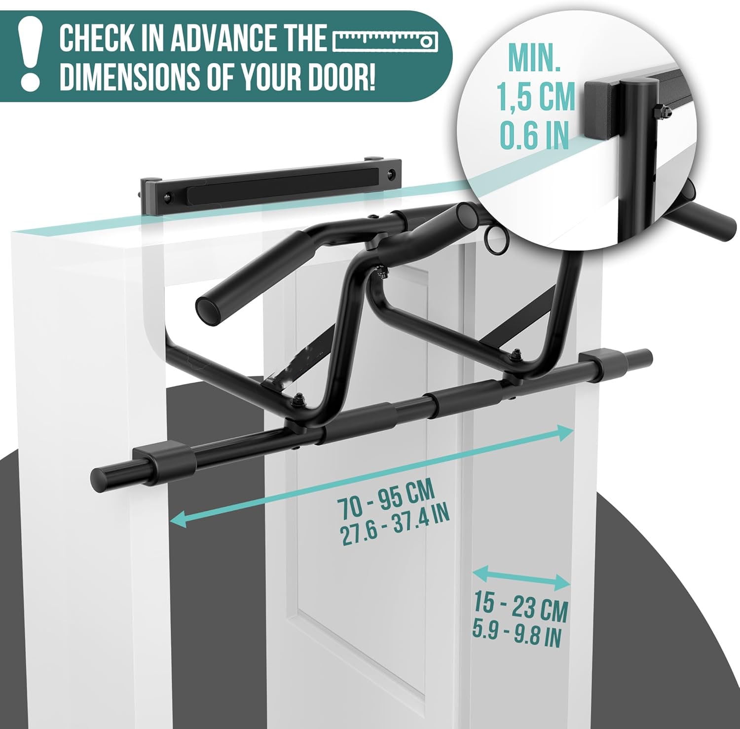Pull-up bar for door frames for hanging without screws and no slipping ...