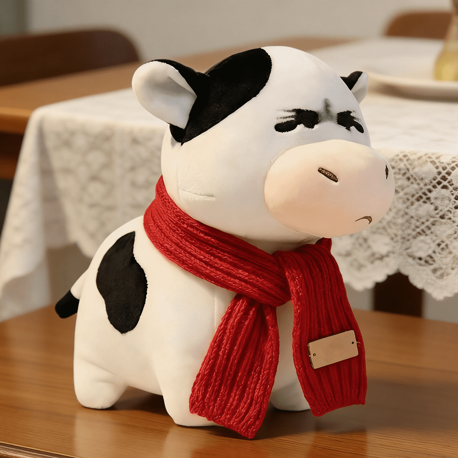 Pulled Cow Cartoon Animal Doll, Cute Soft Fluffy Plush Soft Plushie ...