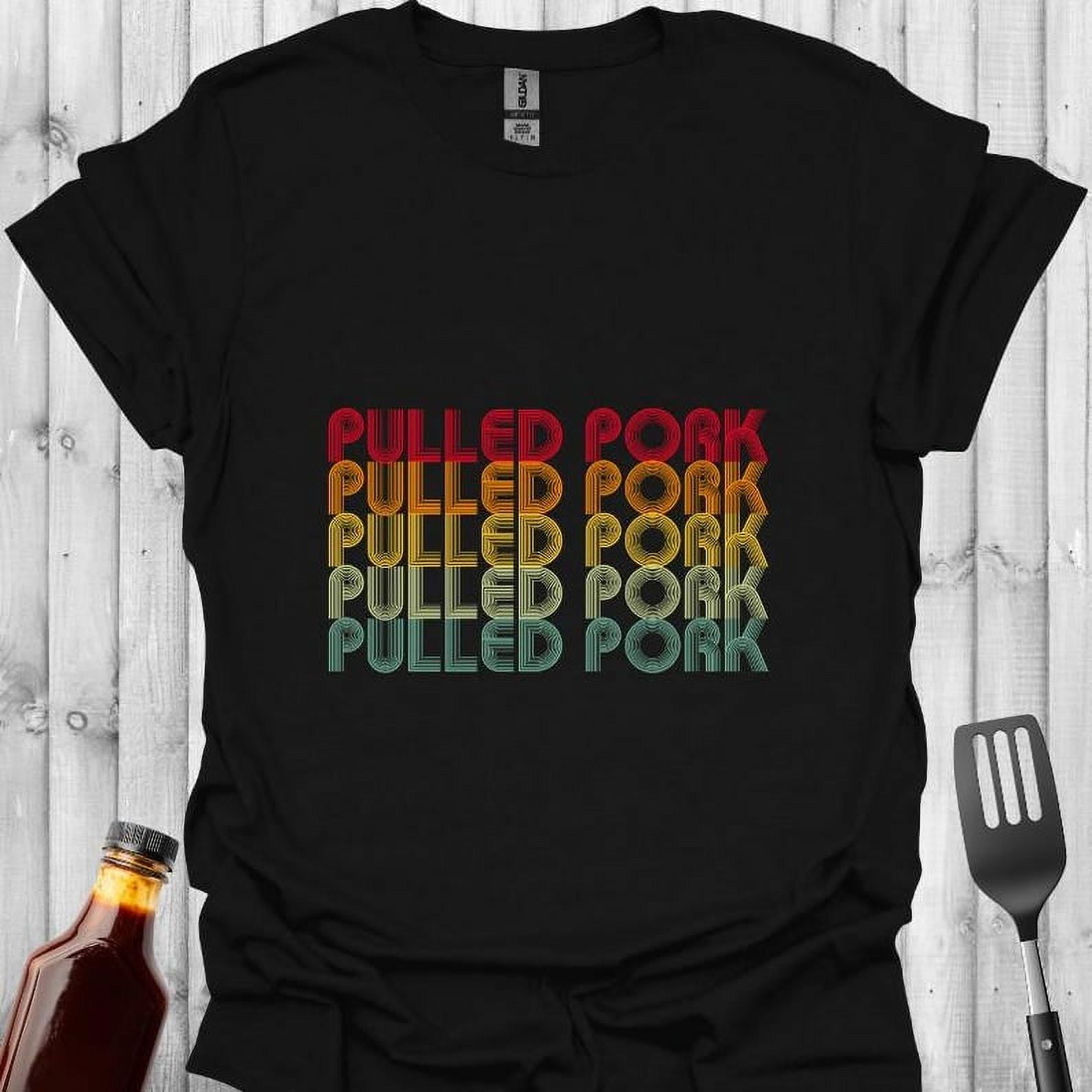 Pulled Pork Retro Design | BBQ & Meat Smoking T-Shirt | Funny Grill ...