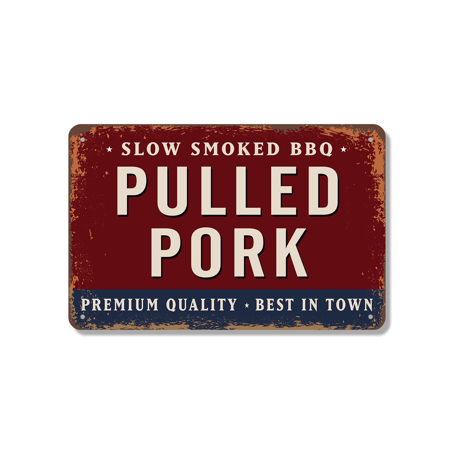 Pulled Pork Street 10 Inch x 14 Inch Novelty Aluminum Metal Sign Low ...