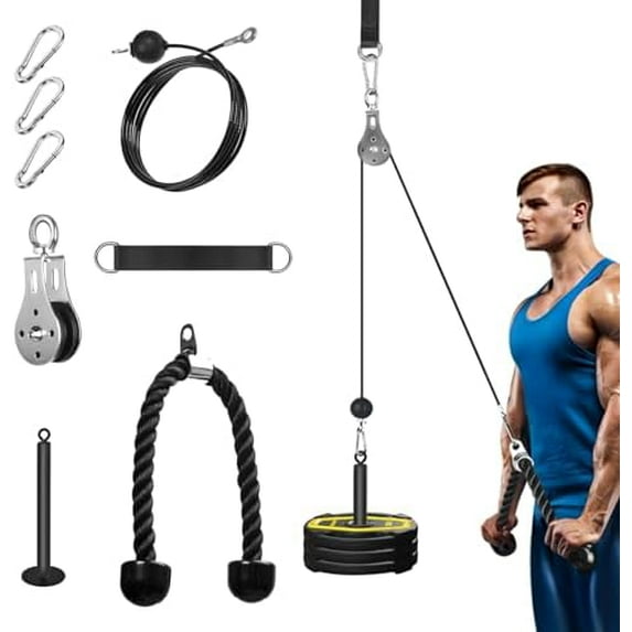 Pulley System for Home Gym, Cable Pulley System Gym for LAT Pulldown ...