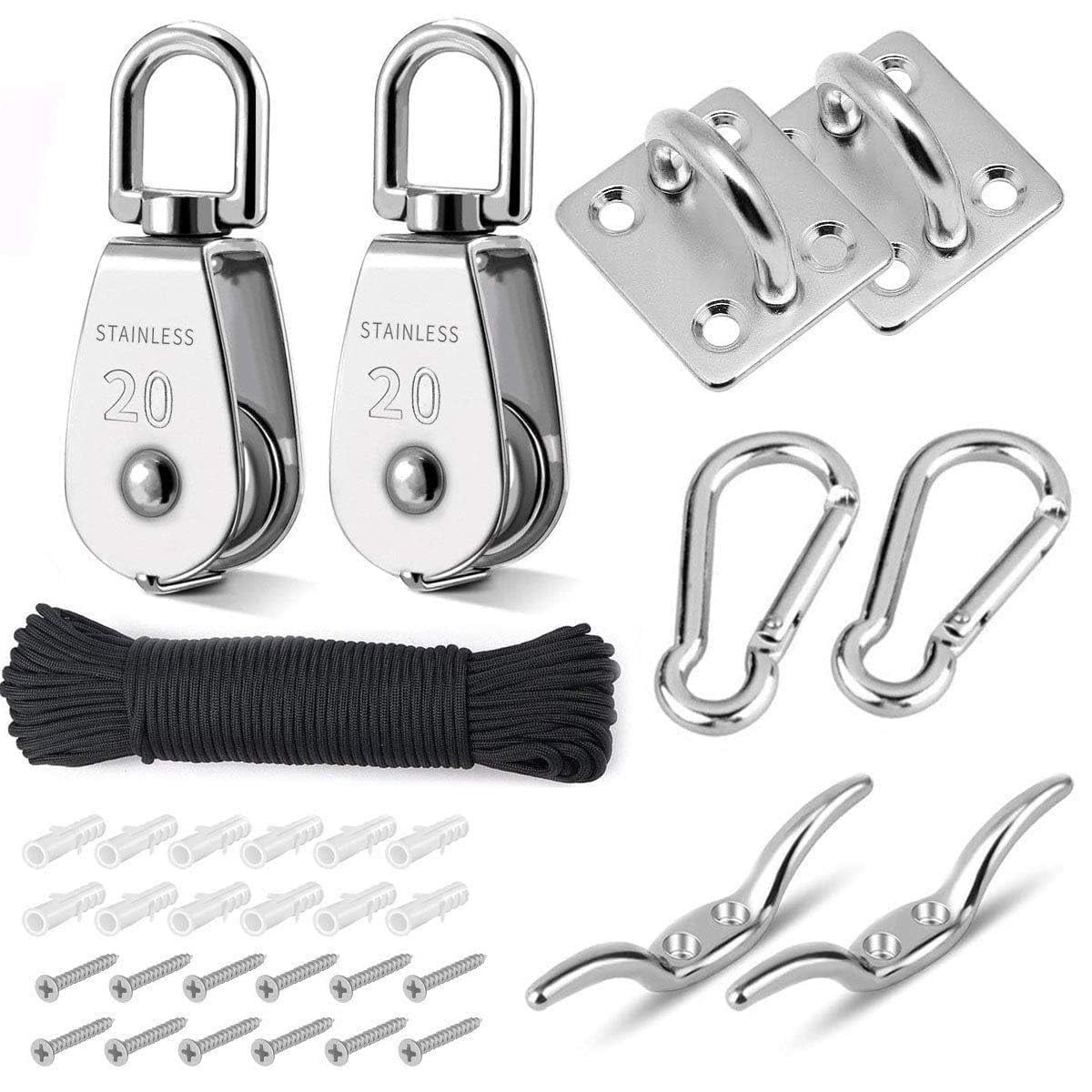TooTaci Block and Tackle Pulley System, M20 Crane Pulleys for Lifting ...