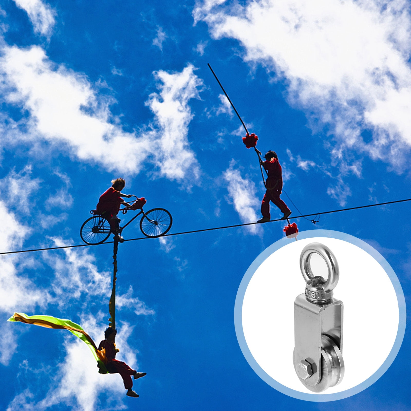 Pulley Wheel Heavy Duty Single Pulley Block Stainless Steel Cable Wheel ...