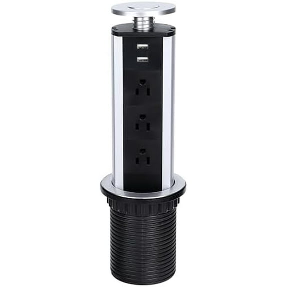 Pulling Up USB Outlet, Desktop Worktop Kitchen Electric Socket 3-Outlet ...