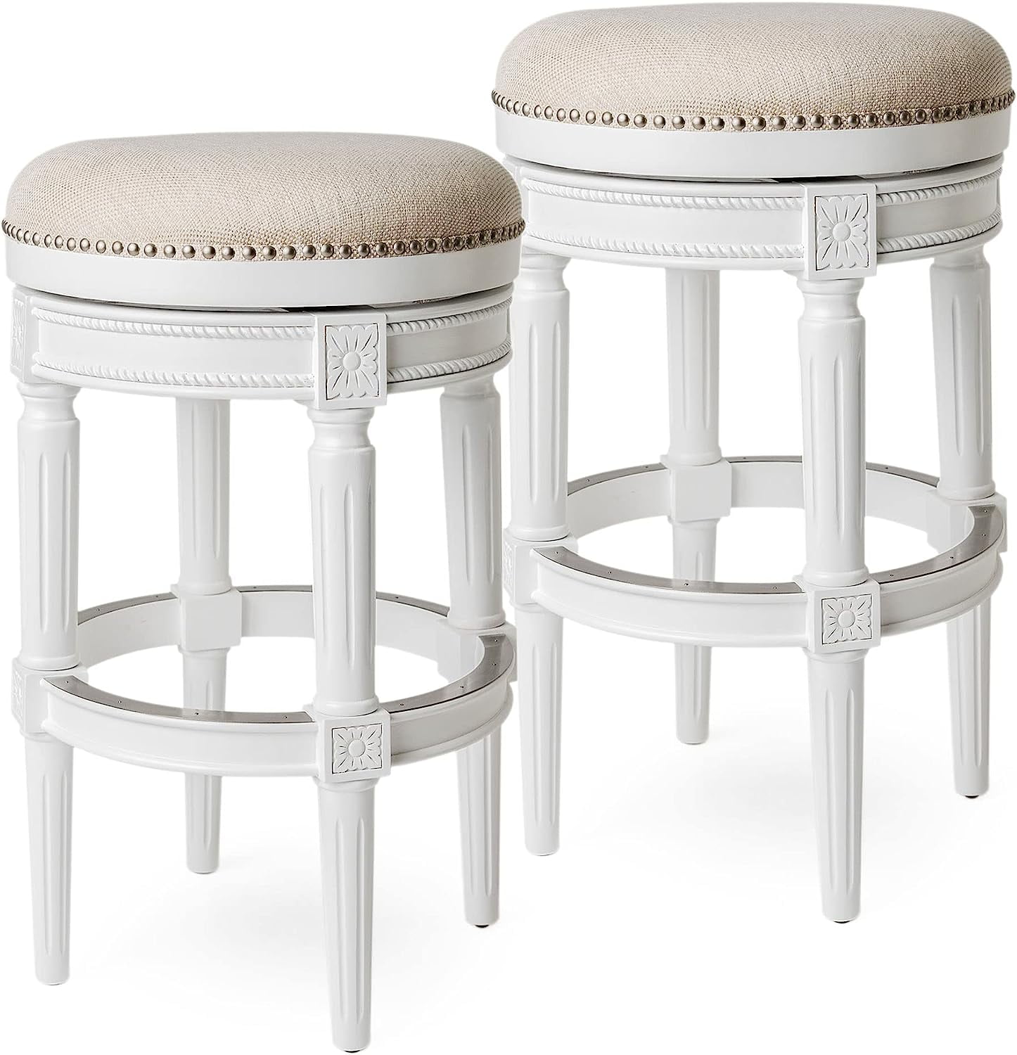 Pullman 31 Inch Tall Backless Alabaster White Finish Bar Height ...