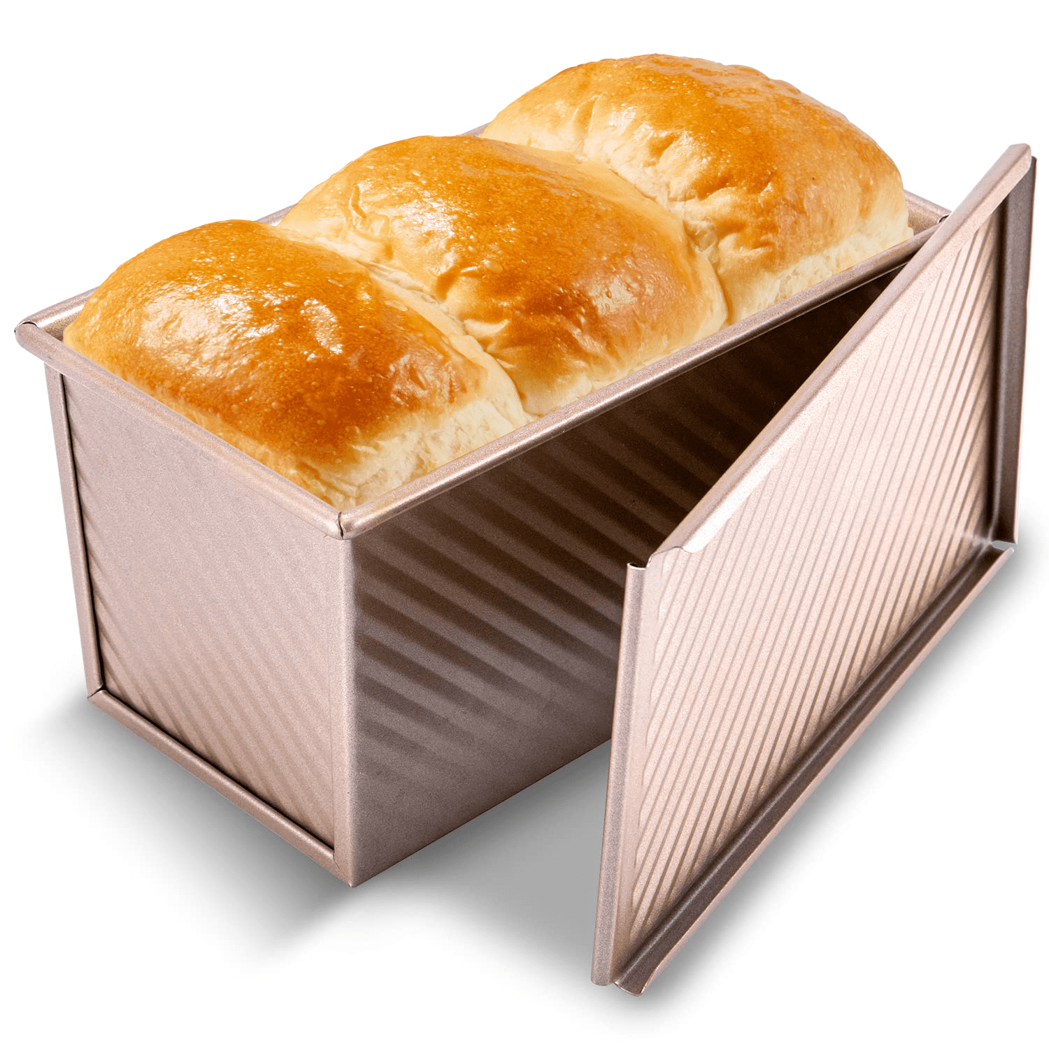 KITESSENSU Pullman Loaf Pan with Lid, Non-Stick, Sturdy, 1 lb Dough ...