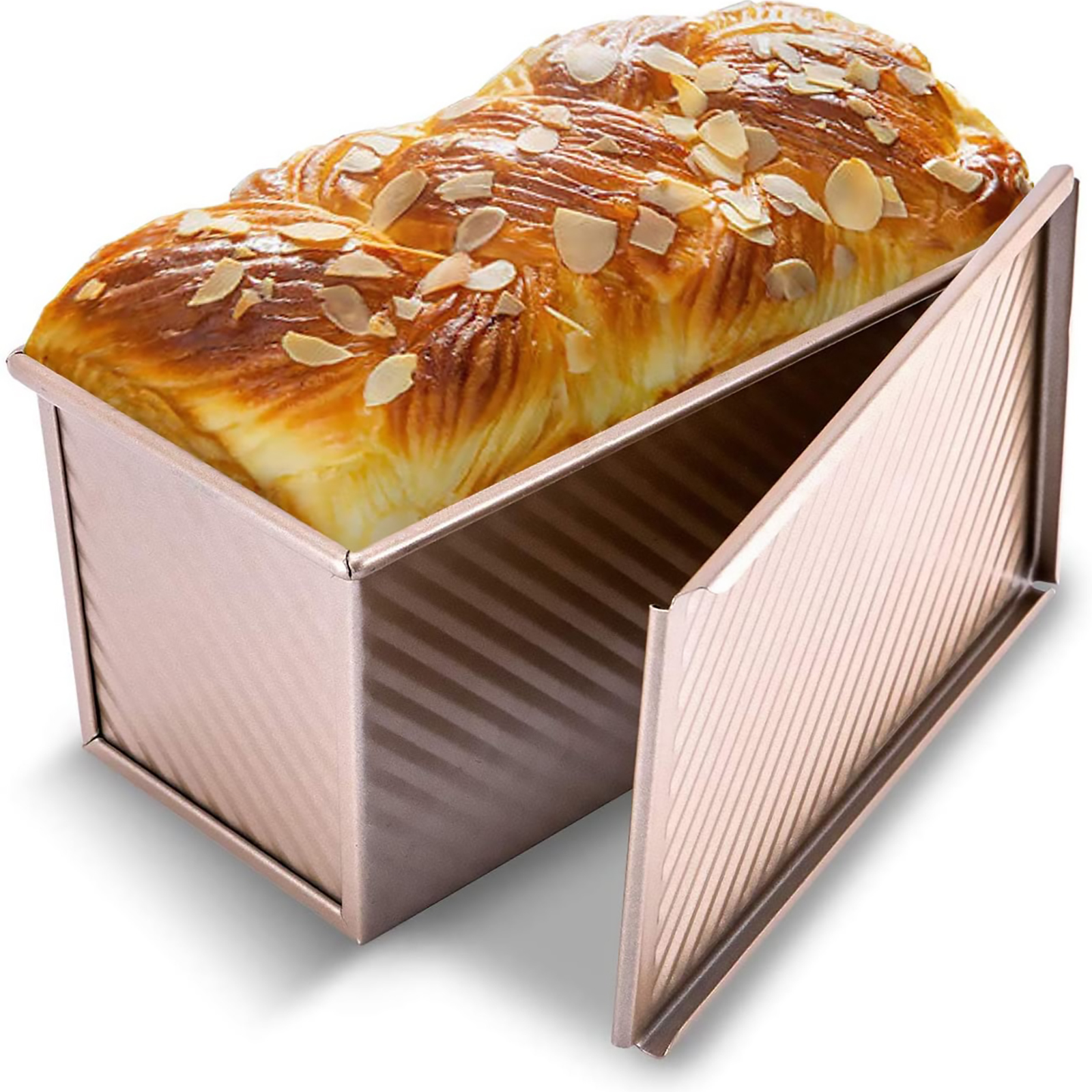 CHEFMADE Commercial Pullman Loaf Pan with Lid, 2.6Lb Dough Capacity Non ...