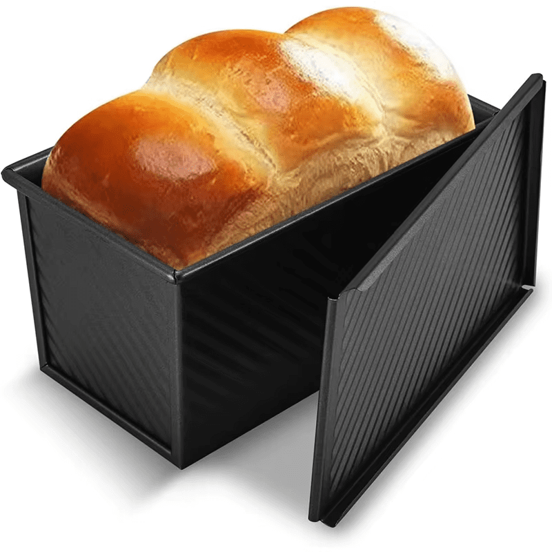 Professional Pullman Loaf Pan with Lid - 1 lb Non-Stick Carbon Steel ...