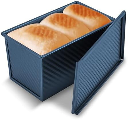 Pullman Loaf Pan with Lid, 1 lb Dough Capacity Non-Stick Bakeware for ...