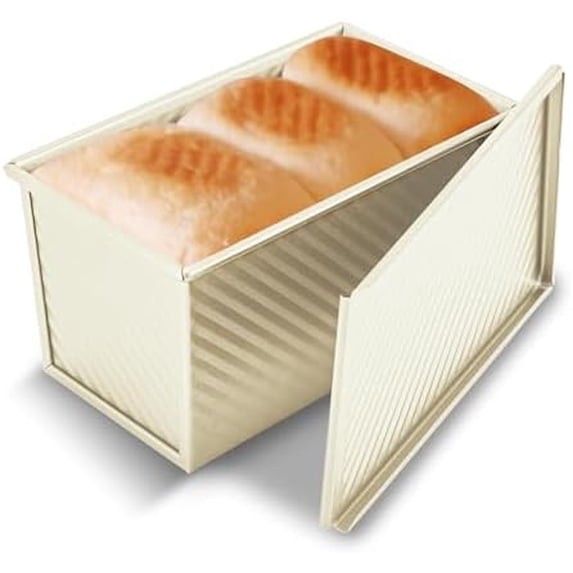 Pullman Loaf Pan with Lid, 1 lb Dough Capacity Non-Stick Bakeware for ...